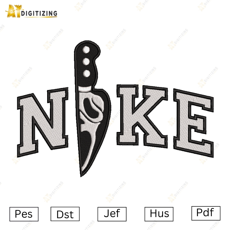 Nike Scream Ghost Embroidery Designs - Dst, Pes, Jef - AT Embroidery ...