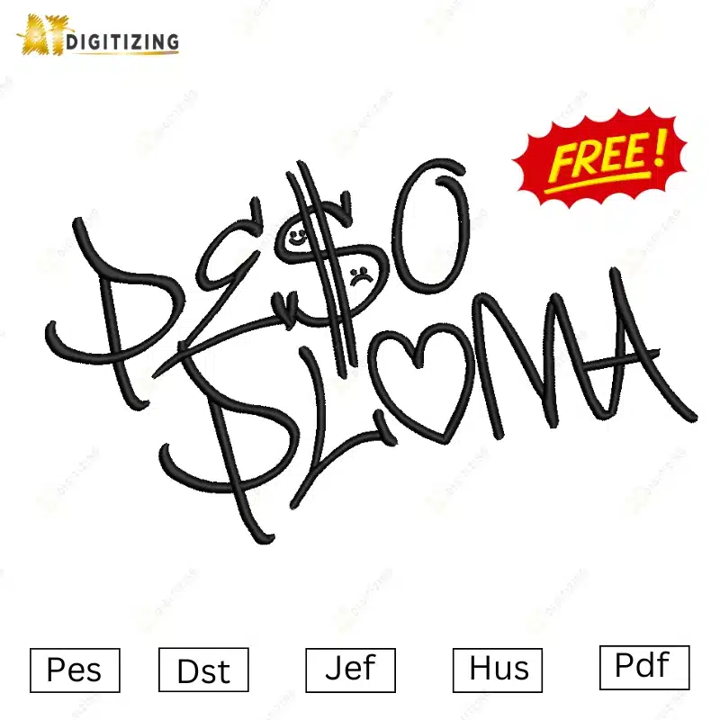 Peso Pluma Machine Embroidery File, Peso Embroidery Design - AT ...