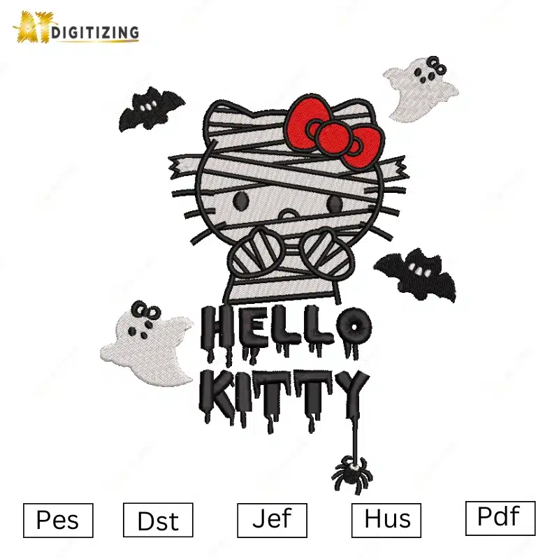 Hello kitty Machine Embroidery Designs - AT Embroidery Digitizing