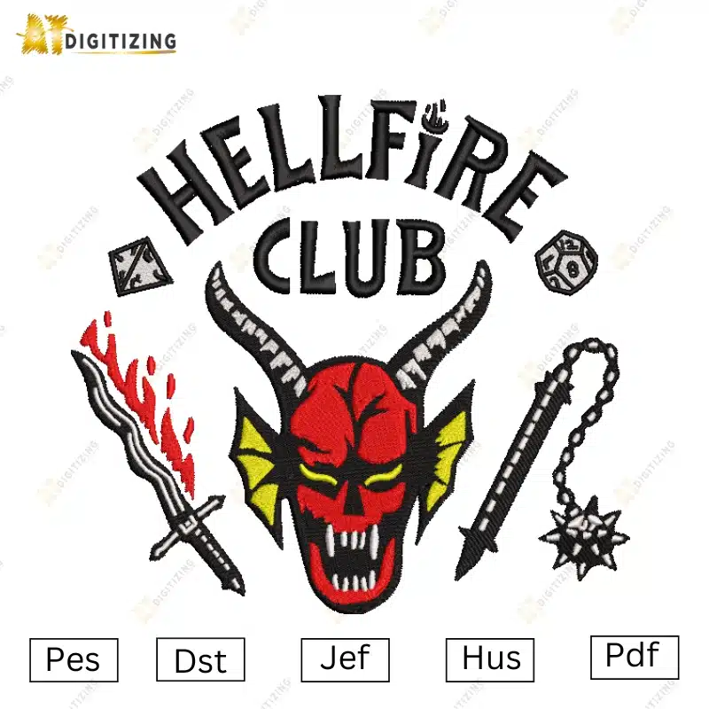 Hellfire Club Embroidery Design File - AT Embroidery Digitizing