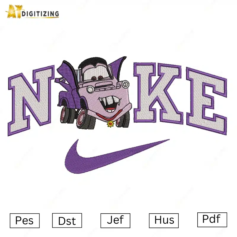 Nike Mater car Halloween Embroidery design - AT Embroidery Digitizing