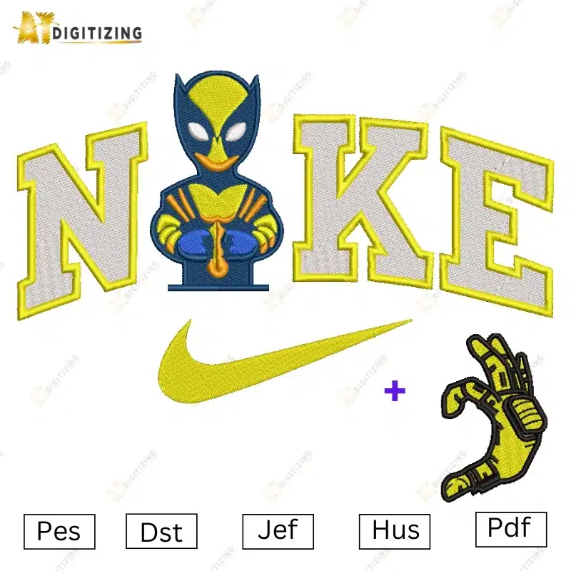 Wolverine X Nike Embroidery Design, Deadpool & Wolverine - AT ...