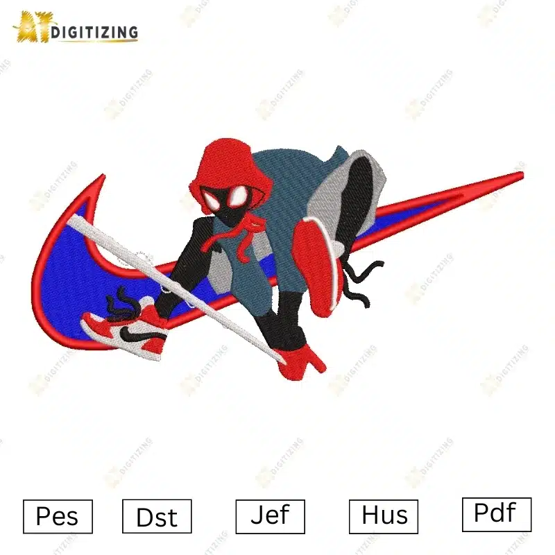 Swoosh X Spider-Man Embroidery Design - AT Embroidery Digitizing