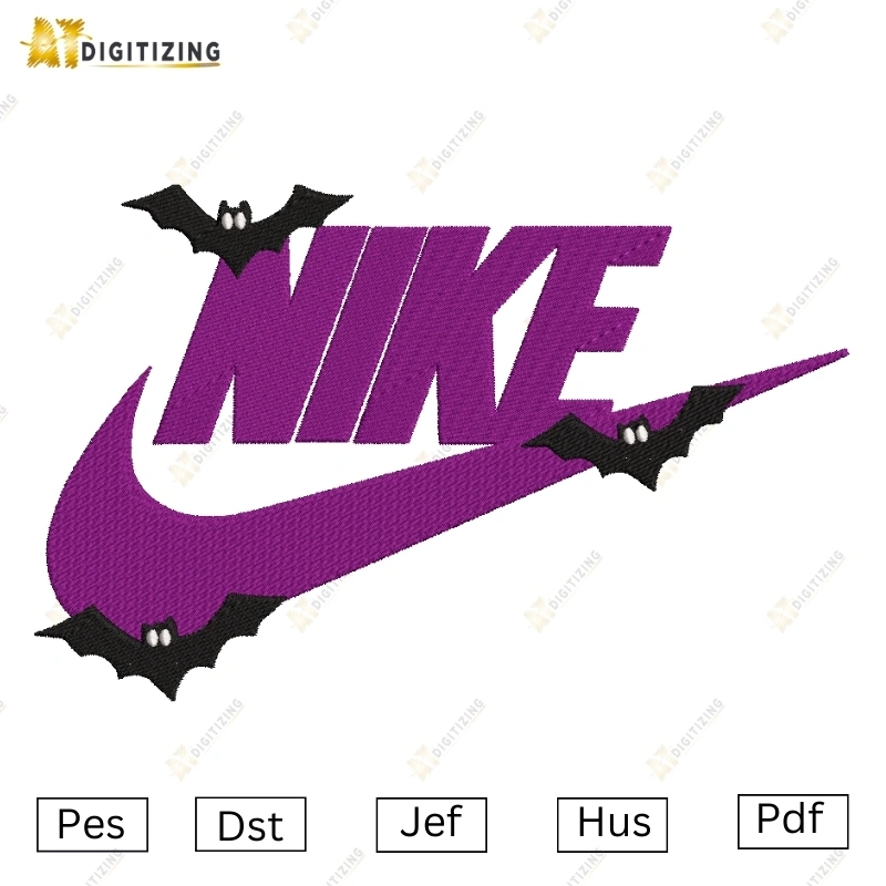 Nike X Bat Embroidery Design V2 - AT Embroidery Digitizing