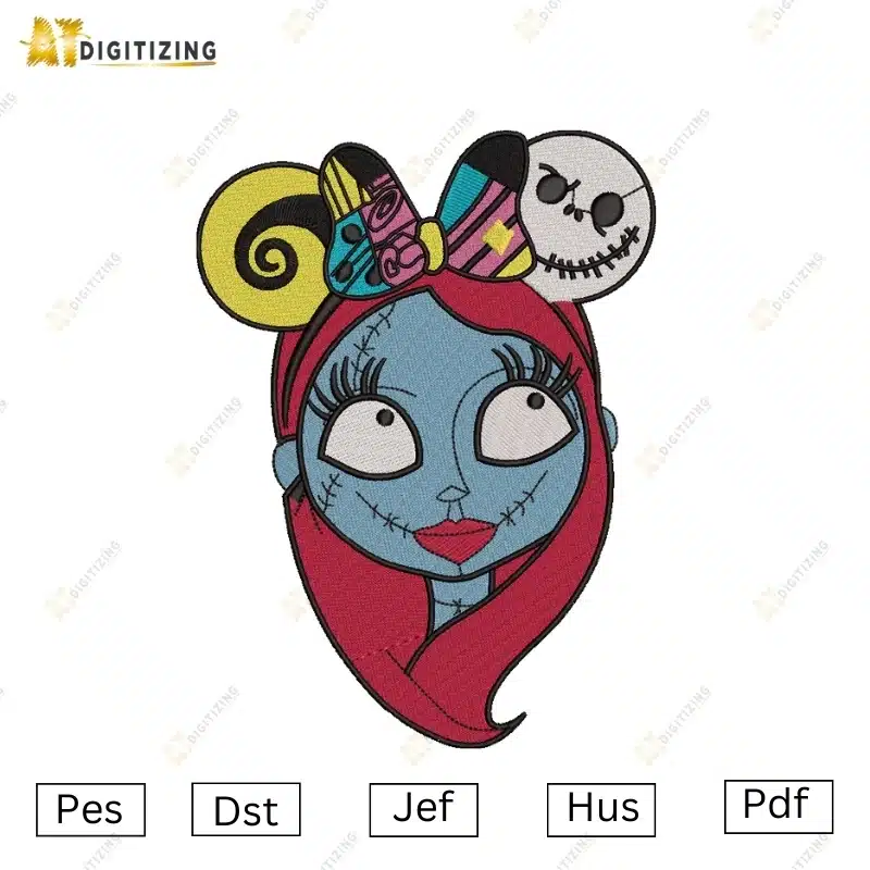 Sally head Halloween Embroidery Design - AT Embroidery Digitizing