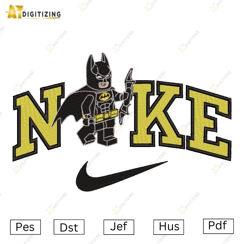 Nike Lego Batman Embroidery Design - AT Embroidery Digitizing