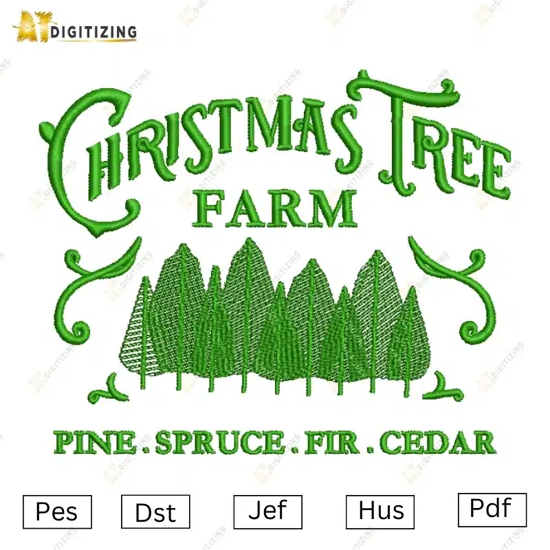 Christmas Trees Farm Embroidery Designs - AT Embroidery Digitizing