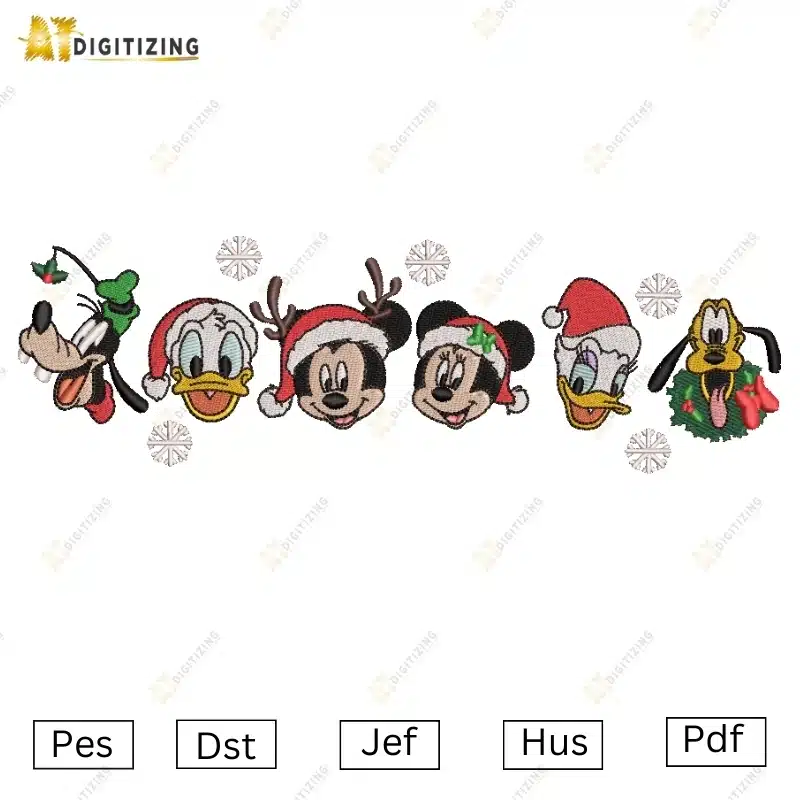Disney Friends Christmas Embroidery Design- DST, PES, JEF - AT ...