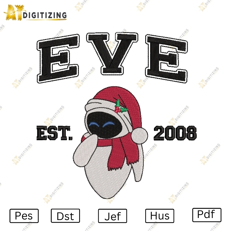 Eve Christmas Embroidery Design - AT Embroidery Digitizing