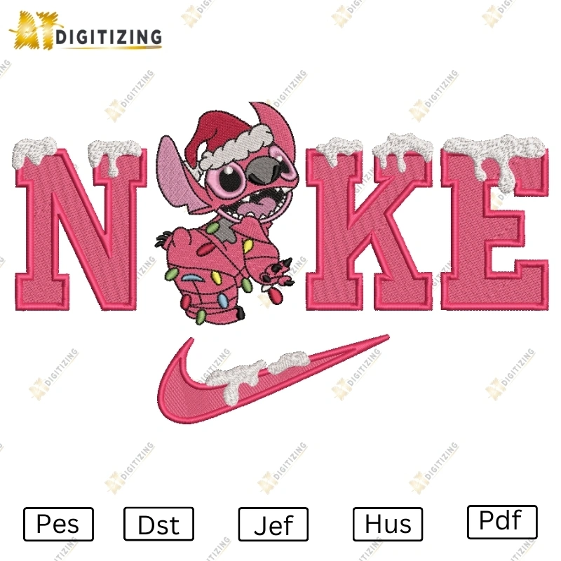 Nike Angel Snow Christmas Embroidery v3 | AtDigitizing