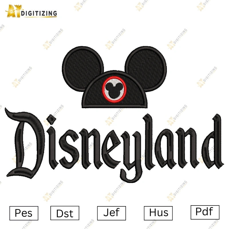 Disneyland Mickey Ears Embroidery Design | AtDigitizing