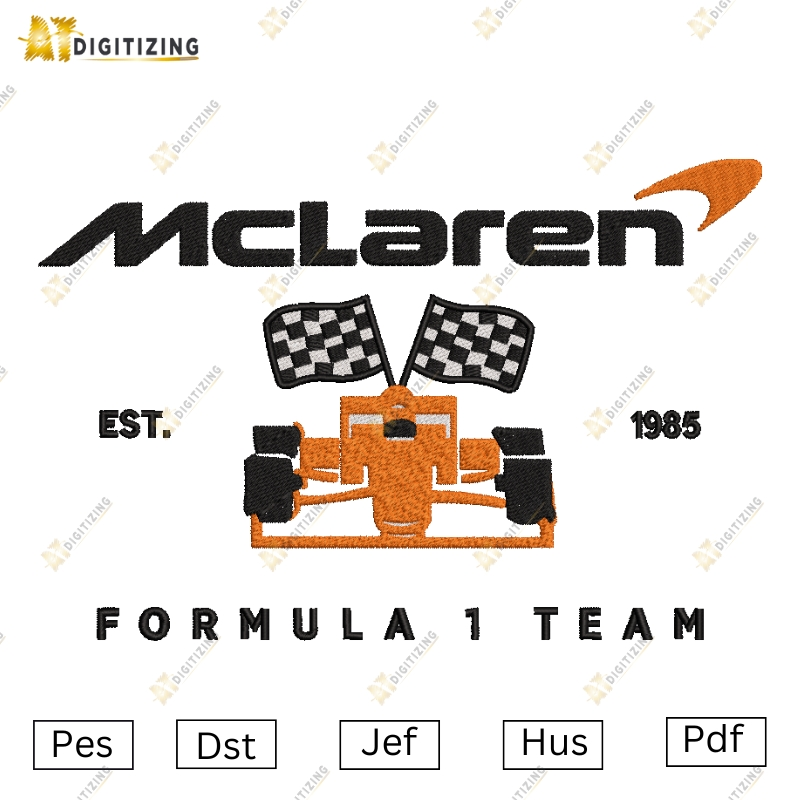 McLaren FORMULA 1 Embroidery design | AtDigitizing