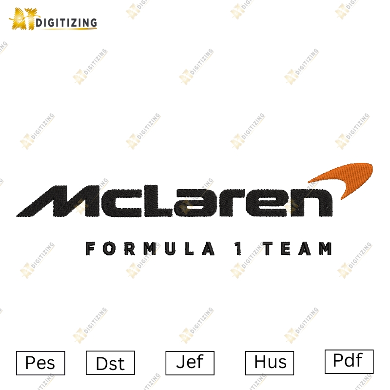 Mclaren Formula 1 Team Embroidery design | AtDigitizing