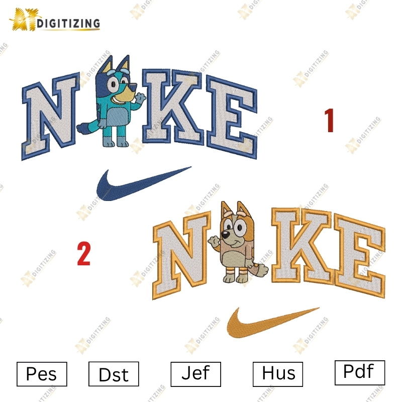 Nike Buley and Chilli Heeler V2 Embroidery design