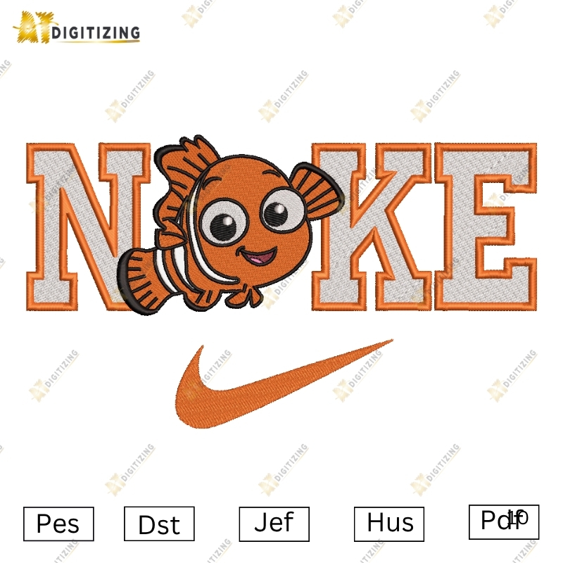 Nike Nemo Fish v2 Embroidery design | AtDigitizing