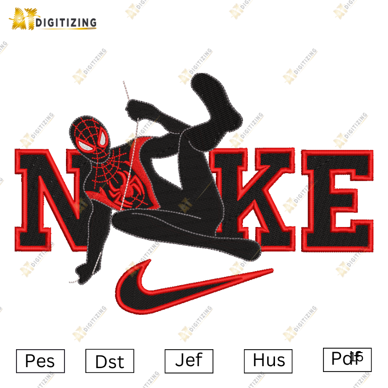 Spider Nike v7 Embroidery design | AtDigitizing