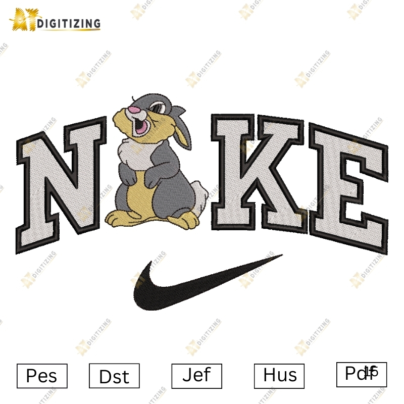 Thumper Bunny Nike v2 Embroidery design | AtDigitizing