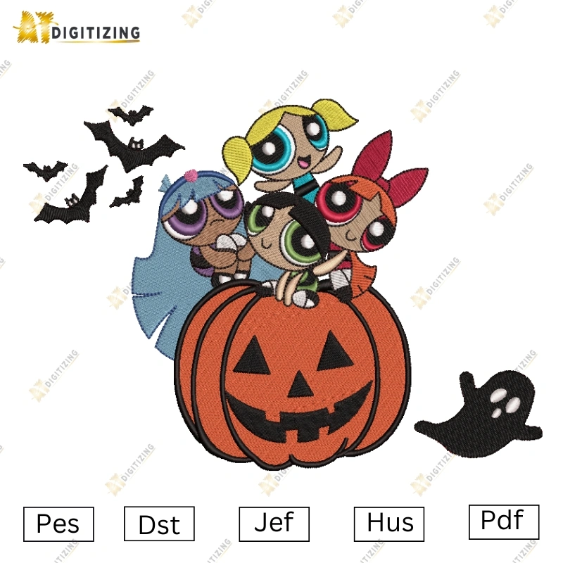 Powerpuff Girls Halloween Embroidery design