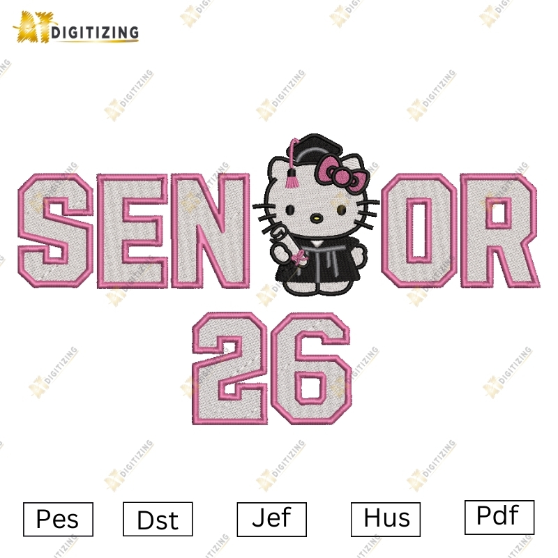 26 Hello kitty Senior Embroidery design