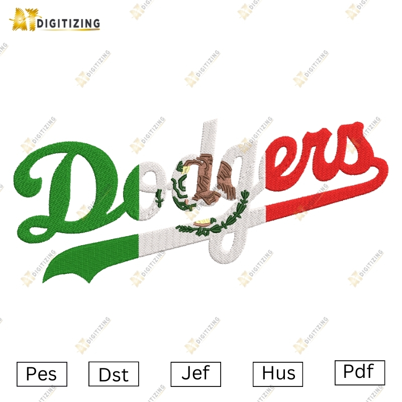 Dodgers mexico Embroidery design