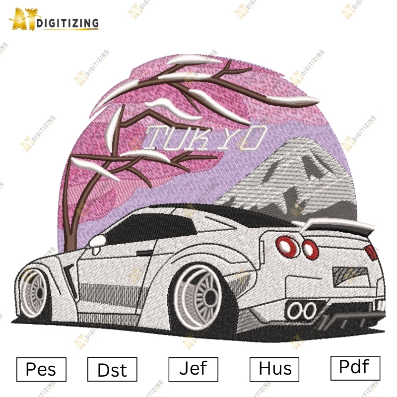 Nissan GTR R35 Tokyo Embroidery design