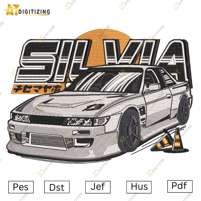 Nissan Silvia Car Embroidery design