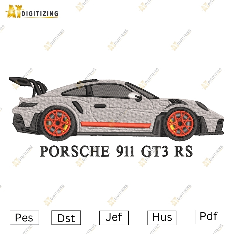 Porsche 911 GT3 RS Embroidery design