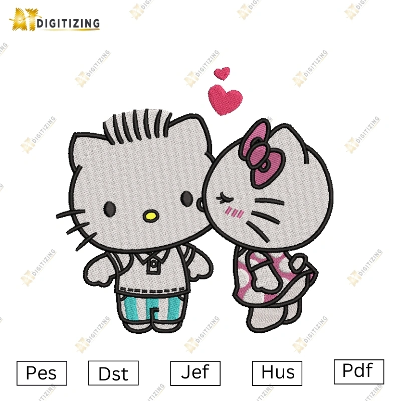 Hello Kitty and Dear Daniel Embroidery Design